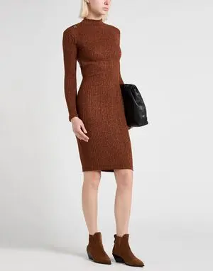 GAVROCHE PARIS Midi Bodycon Knit Dress - Brown