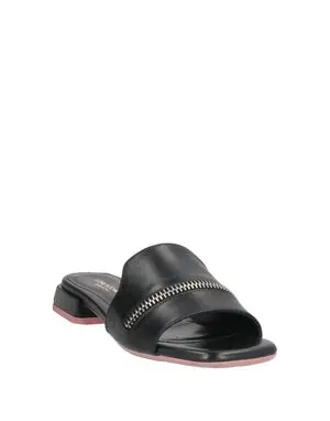 LORENZO MARI Leather Slide Sandals