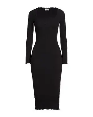REBEL QUEEN BY LIU •JO Midi Ribbed-knit Bodycon Dress - Black