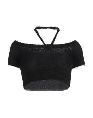 REBEL QUEEN BY LIU •JO Knit Crop Top - Black