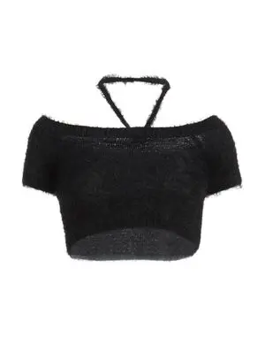 REBEL QUEEN BY LIU •JO Knit Crop Top - Black