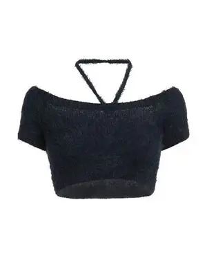 REBEL QUEEN BY LIU •JO Knit Crop Top - Blue