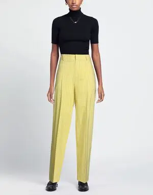 SKILLS & GENES Cotton Gingham High-waisted Straight-leg Pants