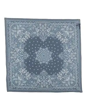 Eleventy Scarf Ivory Cotton - Blue