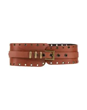 LIU •JO Leather Corset Belt - Brown