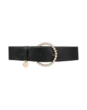 LIU •JO Belt With Designer Plaque - Black