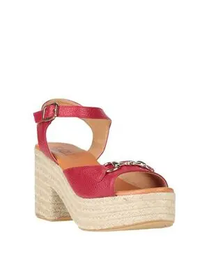 KARIDA Pebbled Leather Sandals With Block Heel