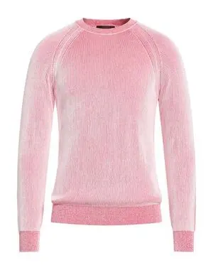 MOORER Cotton Ribbed Knit Crewneck Sweater - Red