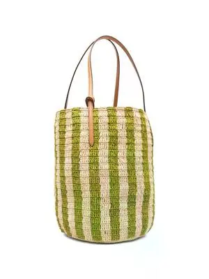 Valentino Garavani Striped Raffia Shopping Bag