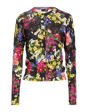 Dolce & Gabbana Cardigan In Cashmere, Cotton, Silk, And Polyamide - Black
