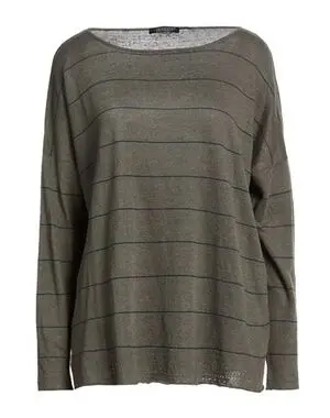 ARAGONA Striped Knit Sweater - Green