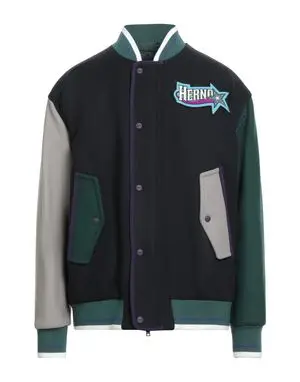 Herno Jacket In Virgin Wool And Polyamide - Blue