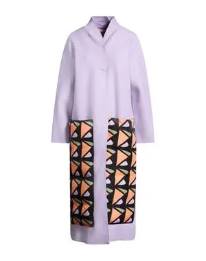 Herno Single-breasted Virgin Wool & Polyester Coat - Lilac