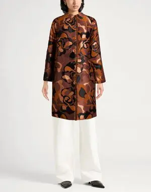 Malìparmi Single-breasted Floral Print Jacquard Coat