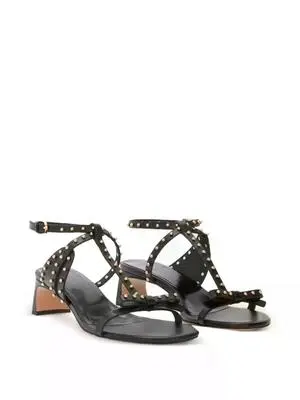 ODISSI Jackie Mid Leather Sandals - Black