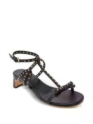 ODISSI Jackie Mid Leather Sandals - Black