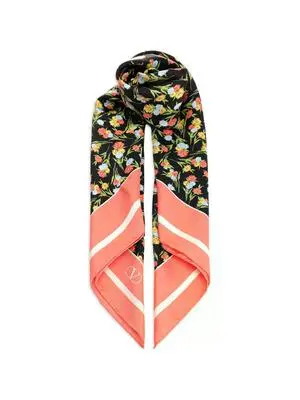 Valentino Garavani Floral-print Scarf - Black