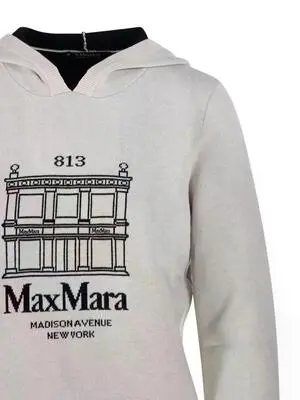Max Mara Hooded Graphic Print Sweater