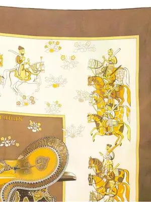 Hermès 1980s Horse-print Scarf
