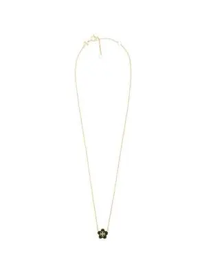 Tory Burch Flower Charm Necklace - Green