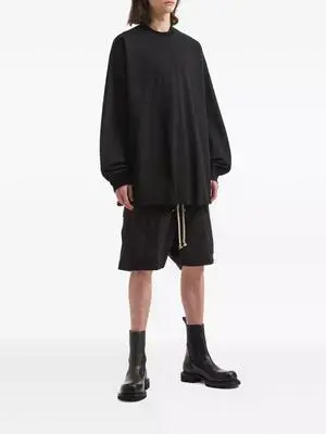 Rick Owens Long Sleeve Crewneck Sweatshirt - Black