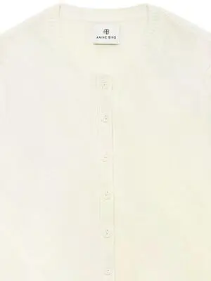 ANINE BING Gracie Puff-sleeve Cardigan - Neutrals