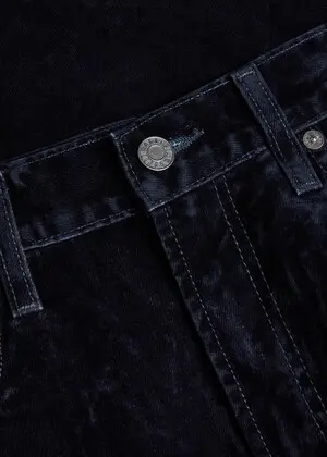 AGOLDE Low Curve Barrel-leg Velvet Jeans - Navy