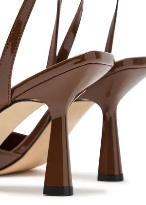 STUART WEITZMAN Val 85 Patent Leather Sandals - Brown