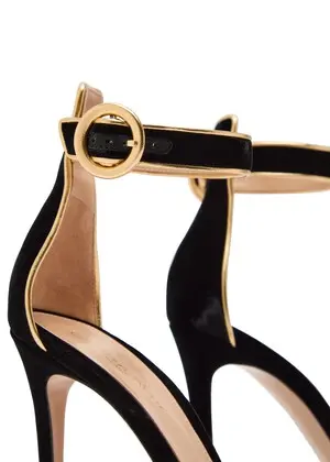 GIANVITO ROSSI 105 Metallic-trim Velvet Sandals
