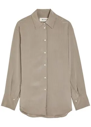 RÓHE Open Sleeve Striped Woven Shirt