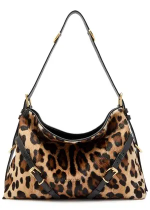 Givenchy Voyou Medium Goat-hair Shoulder Bag - Leopard