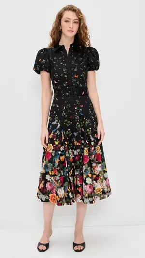 Alice + Olivia Henrietta Midi Dress - Solar Strength Black