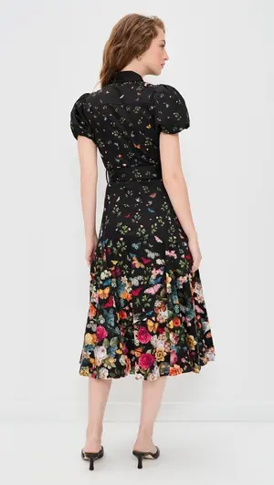 Alice + Olivia Henrietta Midi Dress - Solar Strength Black