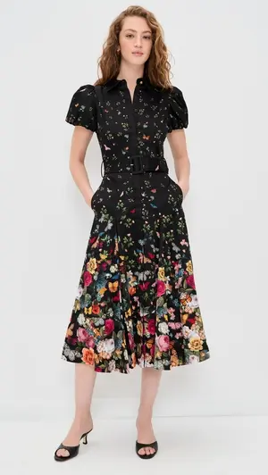 Alice + Olivia Henrietta Midi Dress - Solar Strength Black