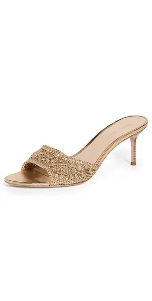 Veronica Beard Tia Macrame Sandals - Pale Gold