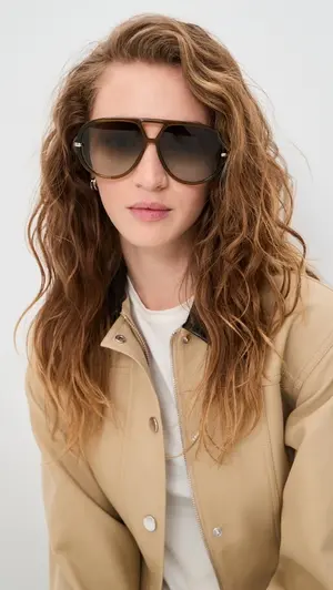 Bottega Veneta Aviator Frame Sunglasses