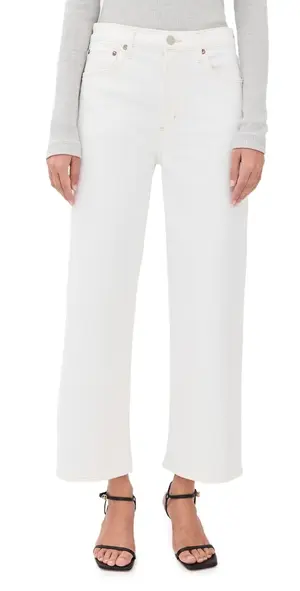 AGOLDE Harper Crop Relaxed Straight Jeans - White Wash