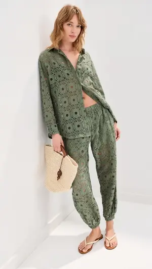 LE BOP Briar Lace Pants - Olive