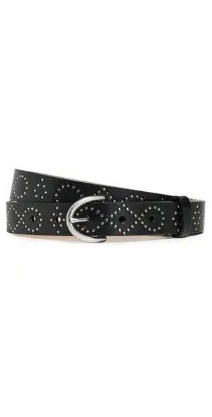 Rag & Bone Maisie Studded Cowhide Belt - Black