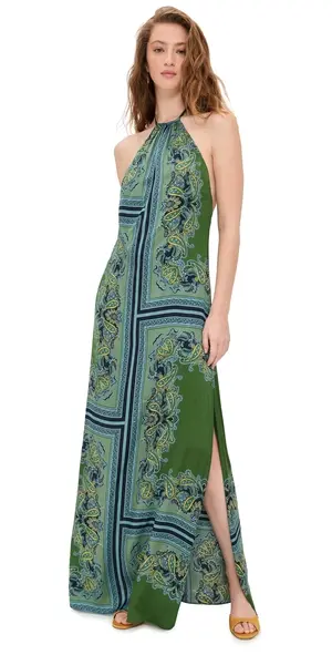 Misa Paisley Sateen Maxi Dress