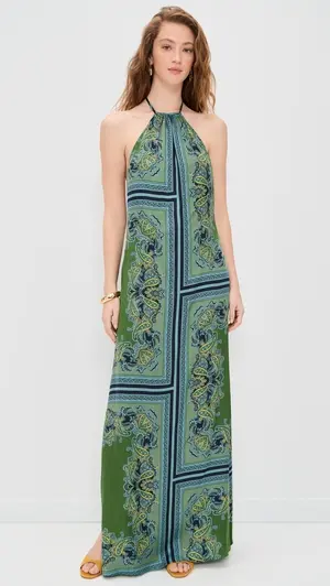 Misa Paisley Sateen Maxi Dress