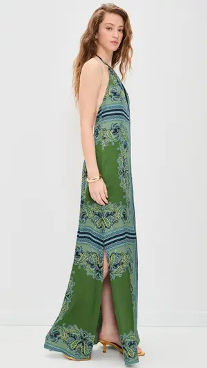 Misa Paisley Sateen Maxi Dress