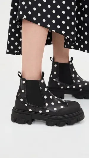 GANNI Cleated Low Chelsea Boots