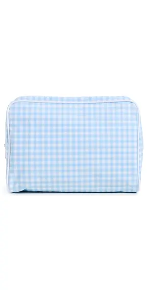 WEEZIE Large Toiletry Bag - Light Blue Gingham