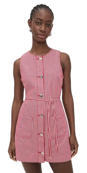 Minkpink Striped Mini Dress With Belt