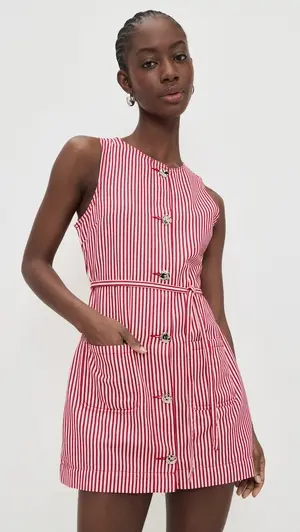 Minkpink Striped Mini Dress With Belt