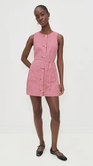 Minkpink Striped Mini Dress With Belt