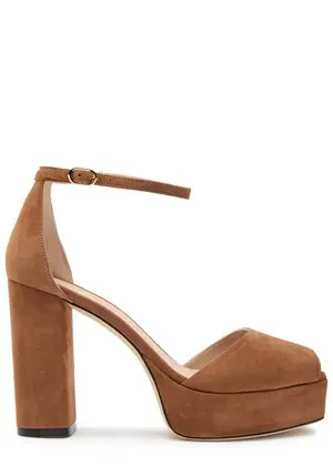 STUART WEITZMAN Sabrina 110 Suede Platform Sandals