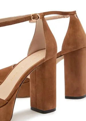 STUART WEITZMAN Sabrina 110 Suede Platform Sandals