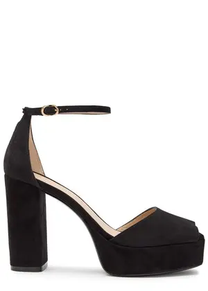 STUART WEITZMAN Sabrina 110 Suede Platform Sandals - Black